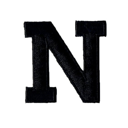Alphabet Letter - N - Color Black - 2" Block Style - Iron On ...
