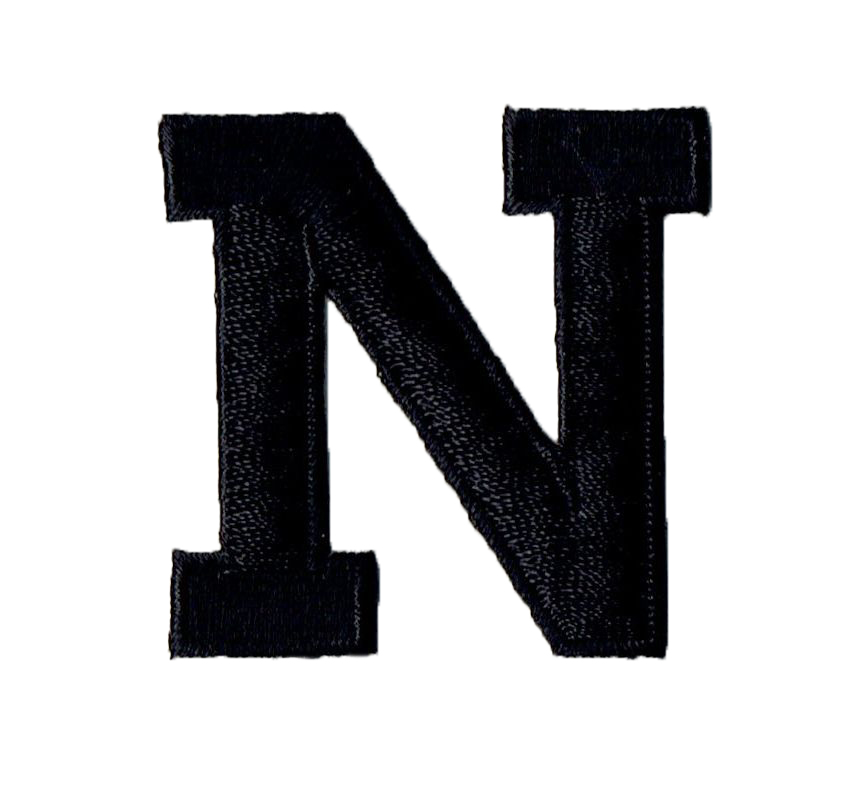 Alphabet Letter N Color Black 2 Block Style Iron On Alphabet Letter N Color Black 2 Block Style Iron On
