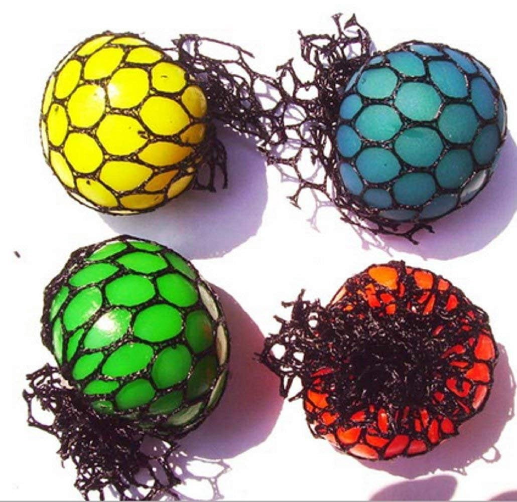 Neon Mesh Squish Ball - 3 inches Cool and Fun Stress Reliever Squishy ...