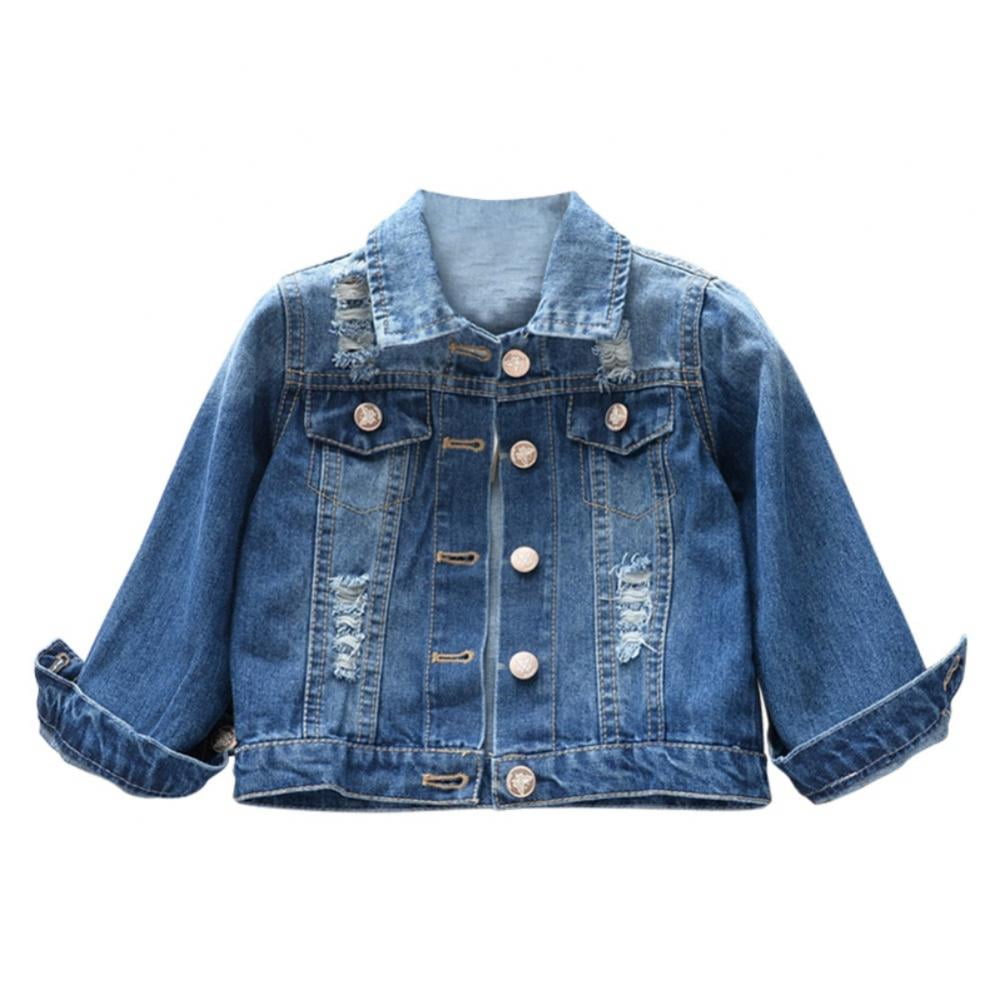 Toddler Kids Girls Jean Jacket Button Denim Long Sleeve Unicorn Jackets ...