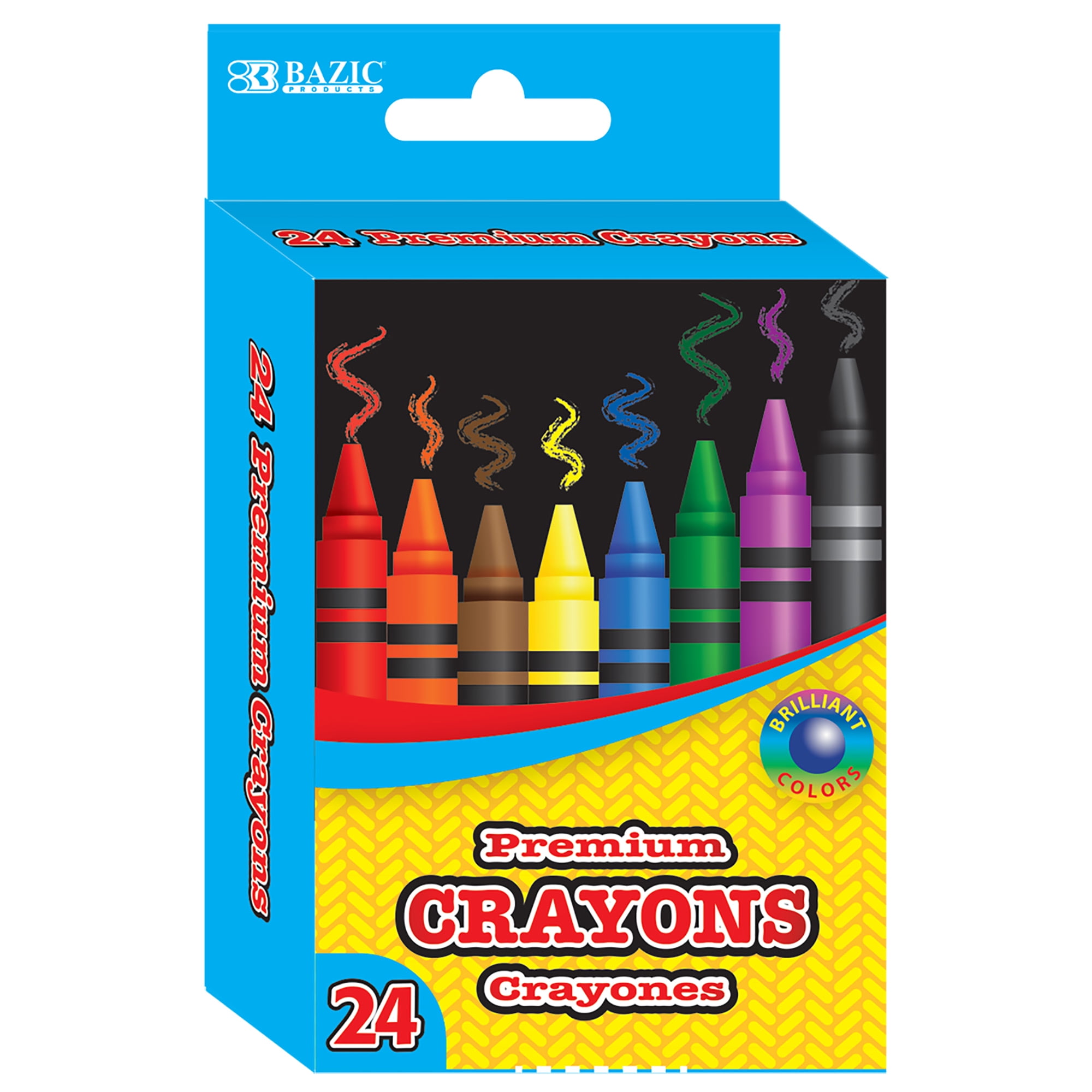 BAZIC Crayons 24 Color, Non Toxic Drawing Crayon (24/Pack), 1-Pack ...