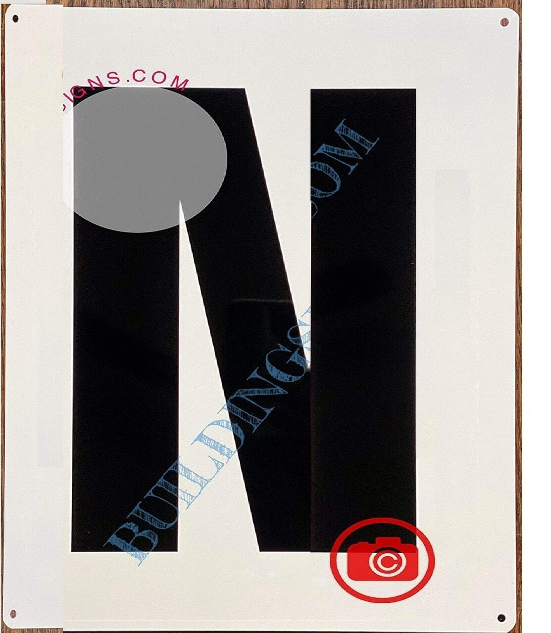 Large Letter N -Metal Sign - Parking LOT Sign (White,Aluminium,10X12 ...