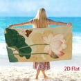 2D graphic design, 2D flat single-piece lotus beach bath towel, pink ...