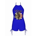 Blue Cheer Mom Football Graphic Tankini Set With Drawstring Shorts ...