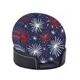 6-Piece Set Of Round Coasters Water-Resistant Leather Double-Sided Non ...