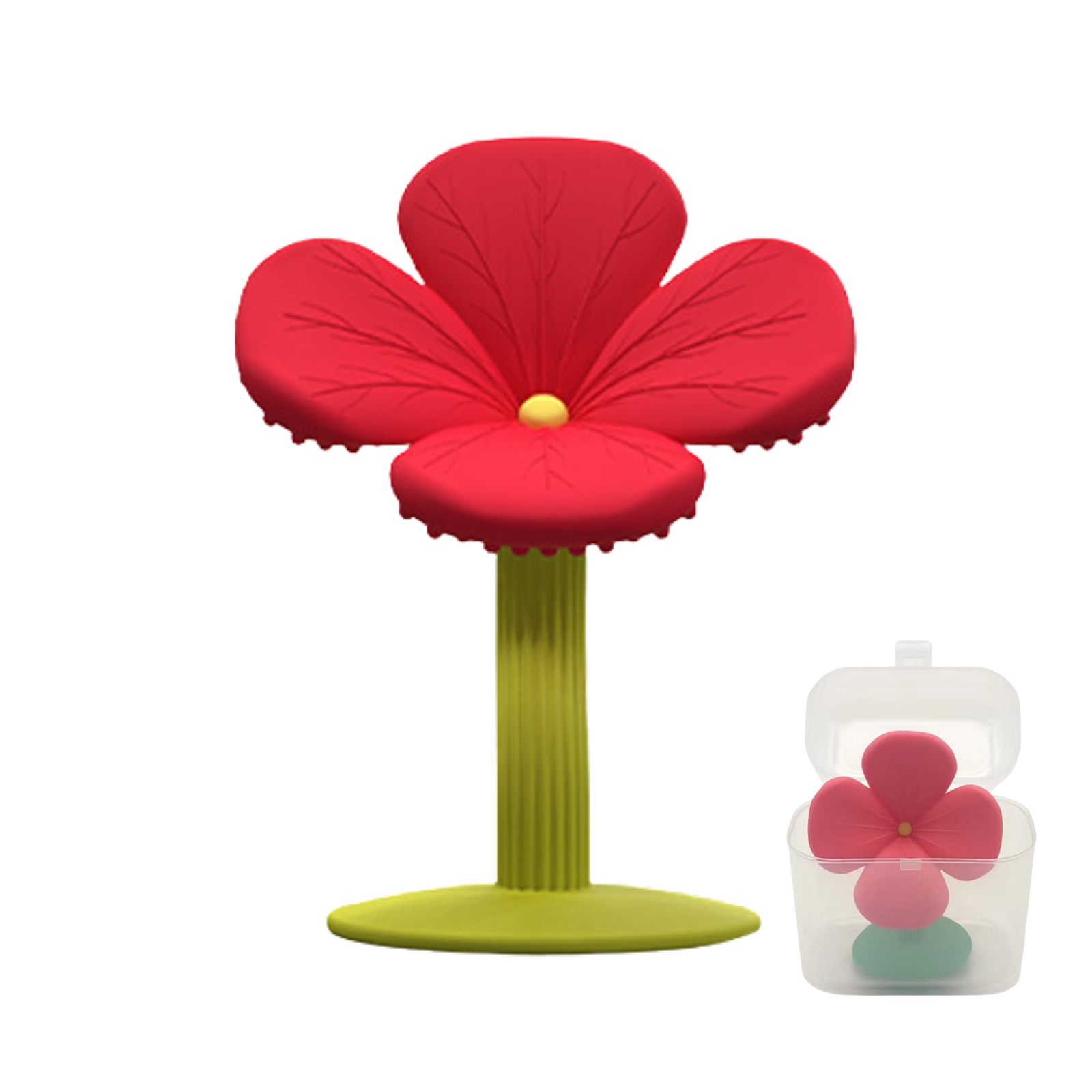 Asdomo Baby Teething Toys, Soft Silicone Flower Teether Set With ...