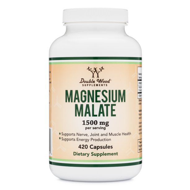 Magnesium Malate Capsules (420 Count) - 1,500mg Per Serving (Magnesium ...