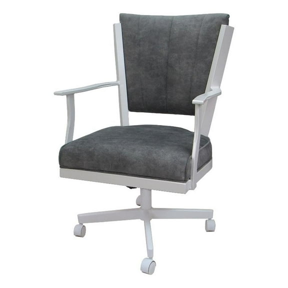 Montana Swivel Metal Dining Caster Chair -Plumley Cocoa Brown Fabric ...