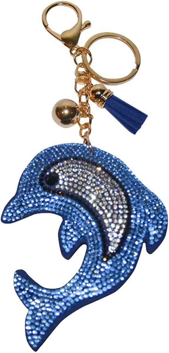 Dolphin Keychain in Dark Blue for Women Bling Backpack Charm or Purse ...