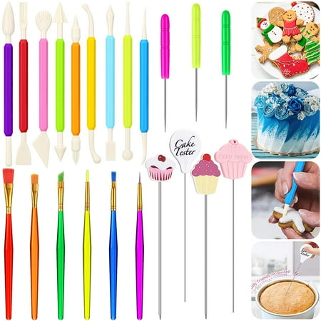 22 Pieces Fondant Gum Paste Tools Bake Decorating Tools Set Cake Tester ...
