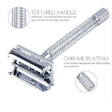 Men's Traditional Classic Double Edge Chrome Shaving Safety Razor and 5 ...