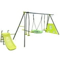 GVN Green And Blue Interesting Six Function Swingset With Net Swing ...