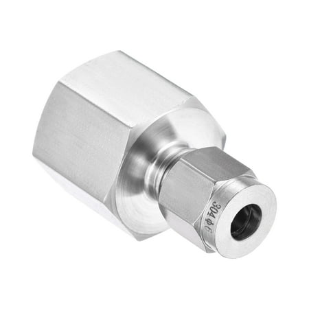 Uxcell Compression Tube Fitting 1/2NPT Female Thread x 6mm Tube OD 304 Stainless Steel | Walmart ...