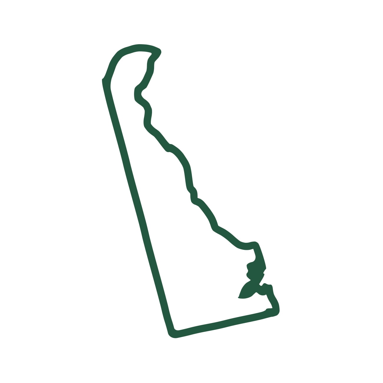 Delaware Outline Sticker Decal Die Cut - Self Adhesive Vinyl ...