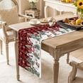 Christmas Trees Snowmen Squirrels Table Runner 13x90in Non-Slip Cotton ...