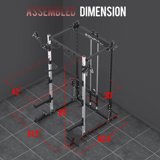 EonfitOmni Power Cage Squat Rack for Home Gym with Cable Crossover ...