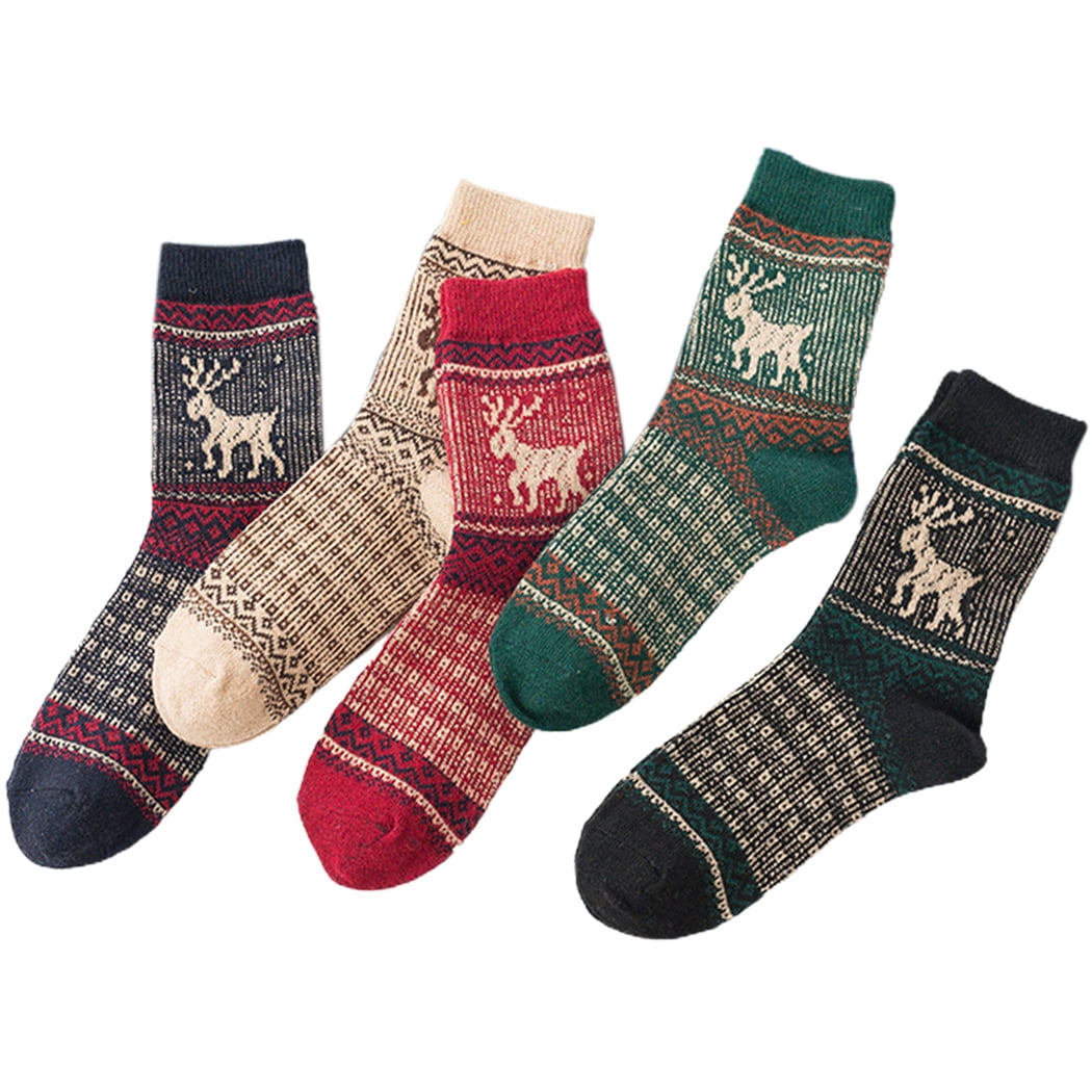 Click here for Nobrand Christmas Crew Socks Reindeer - 5 Pairs Vi... prices