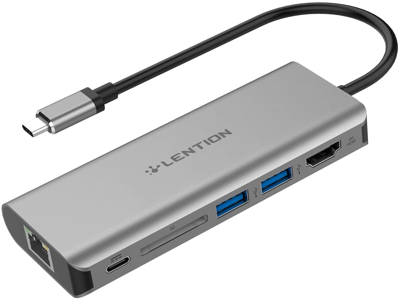 LENTION USB C Hub with HDMI,SD Card Reader,2 USB 3.0,Charging&Ethernet ...