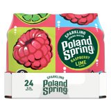 Poland Spring Clear Carbonated Raspberry Lime Flavored Sparkling Water, 16.9 oz. Bottles, Case ...