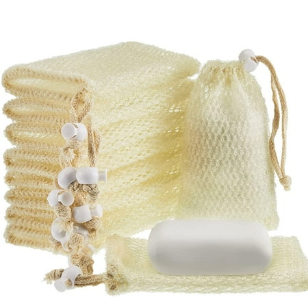 HISRFO 12 Pieces Soap Bag Drawstring Soap Saver Pouch Exfoliating Bar ...