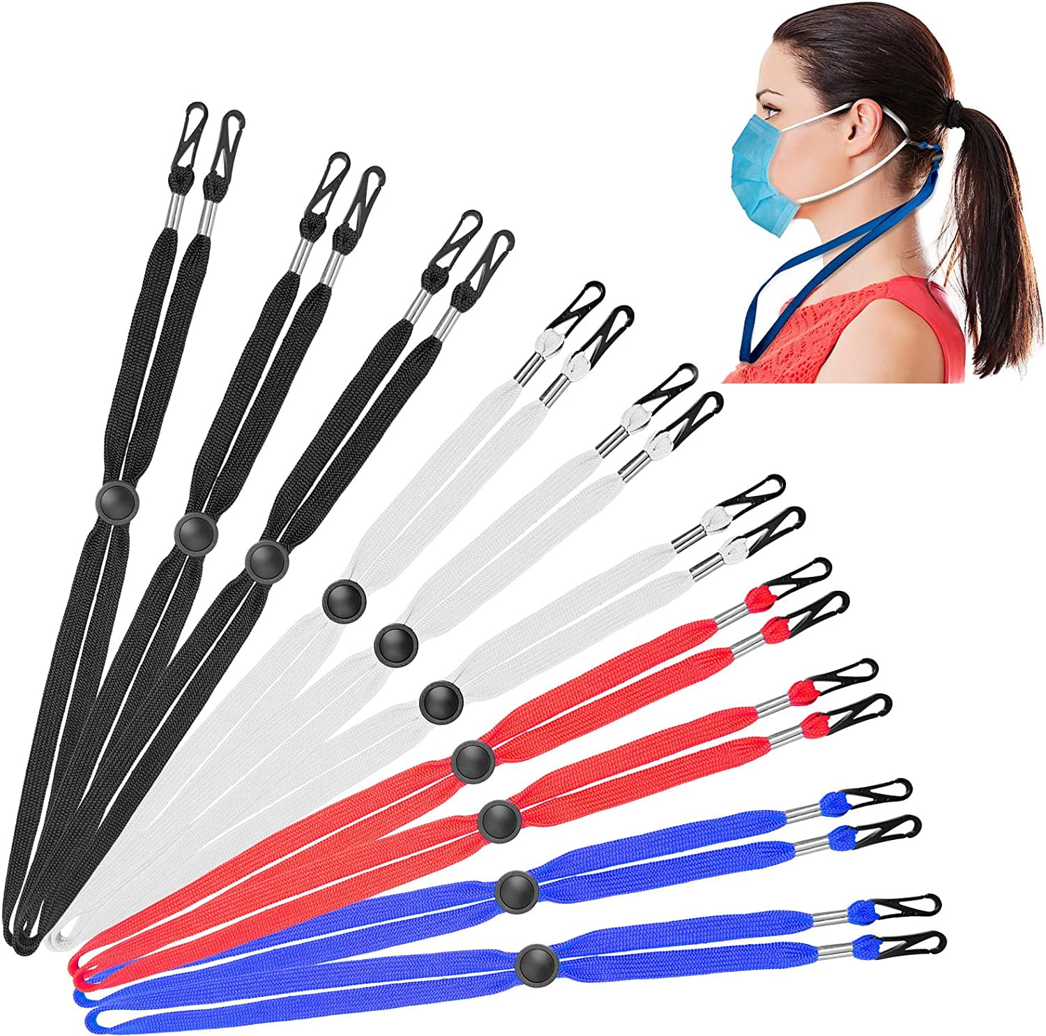 Face Mask Lanyard with Clips,10PC Mask Neck Strap for Kids Adults ...