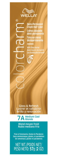 Wella Color Charm Gloss & Refresh Demi-Permanent Cream Hair Color - 7A ...