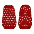CHENjy Dog Sweater Red Heart Pattern Knit Winter Clothes Warm Cozy Pet ...