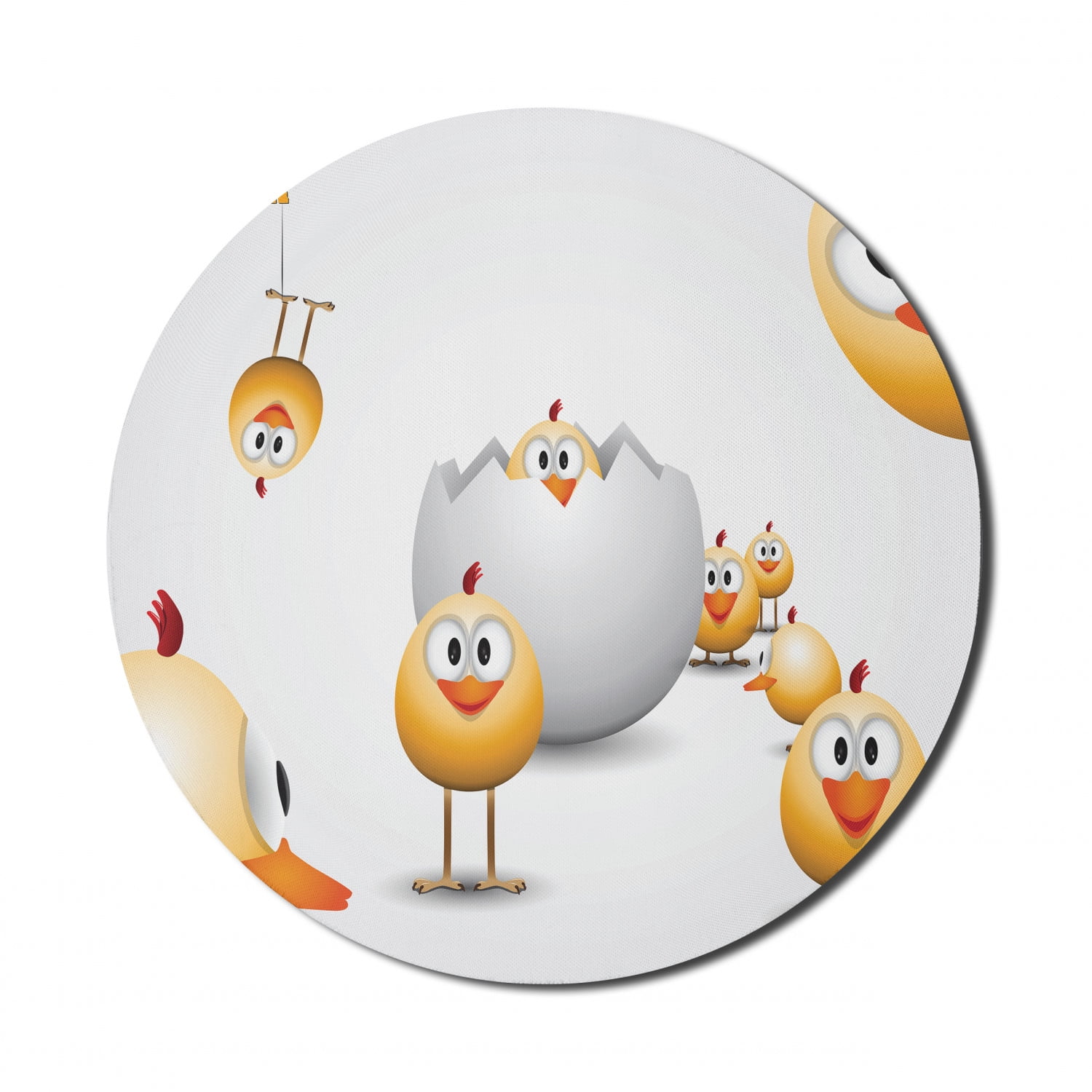 Easter Mouse Pad for Computers, Happy Chicks Emerging out of a Cracked ...
