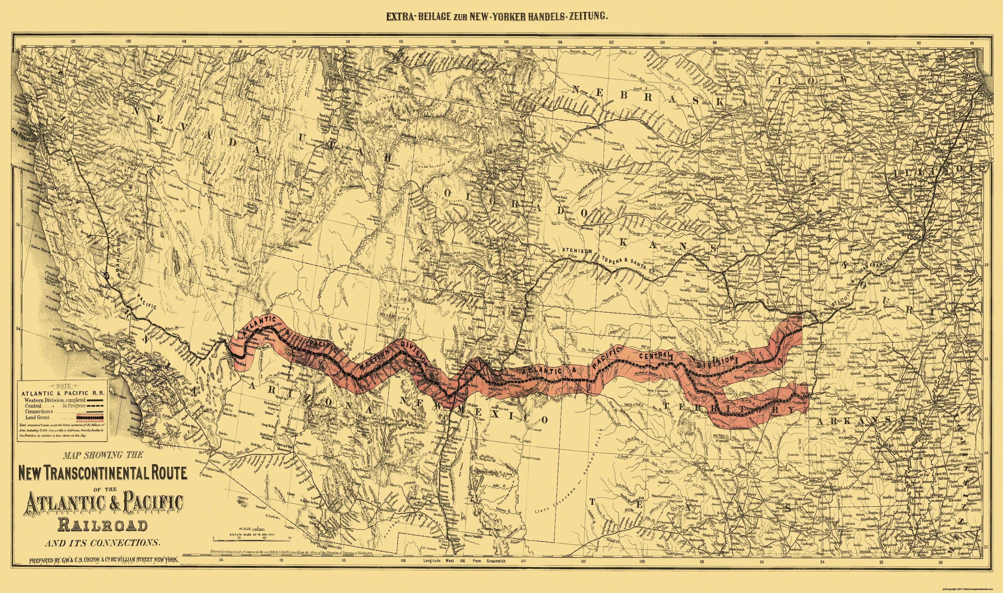 Transcontinental Railroad Map For Kids