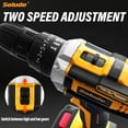 21V Cordless Power Drill Tool Box with 2 Battery, Electric Drill Driver ...