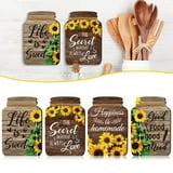 "Hvxrjkn Mason Jar Wall Decor, Rustic Sunflower Wooden Plaque, 7.09""x4 ...