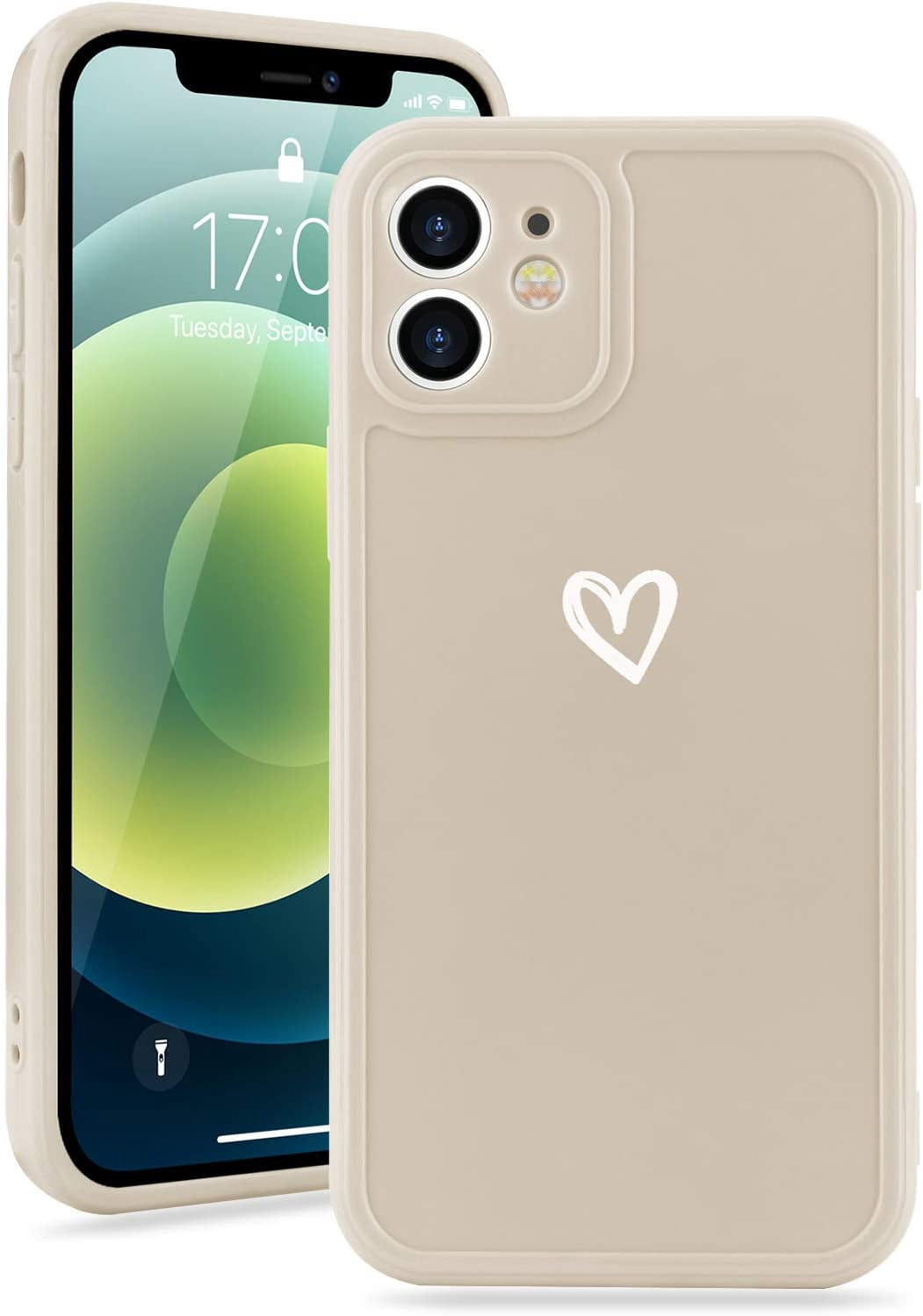 Compatible with iPhone 12 Case Girl Silicone Protective Bumper Love ...