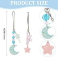 Cell Phone Strap Charm Moon & Star & Bear Plastic Charm Hanging ...