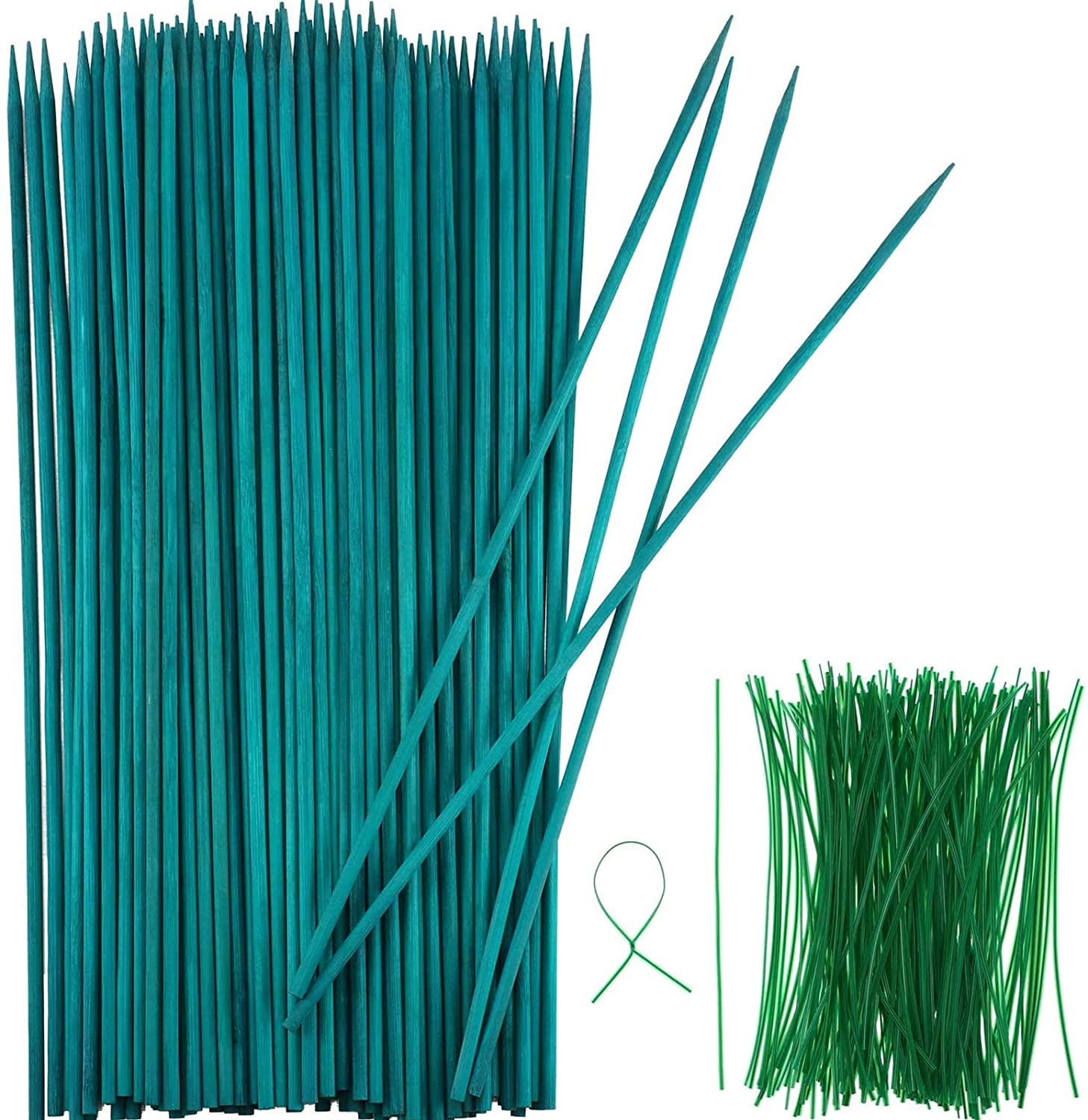 Green Wood Plant Stake Floral Plant Support Wooden Bamboo Stake Natural ...