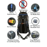 Duraton Hiking Backpack 50L with Rain Cover for Backpacking or Camping ...