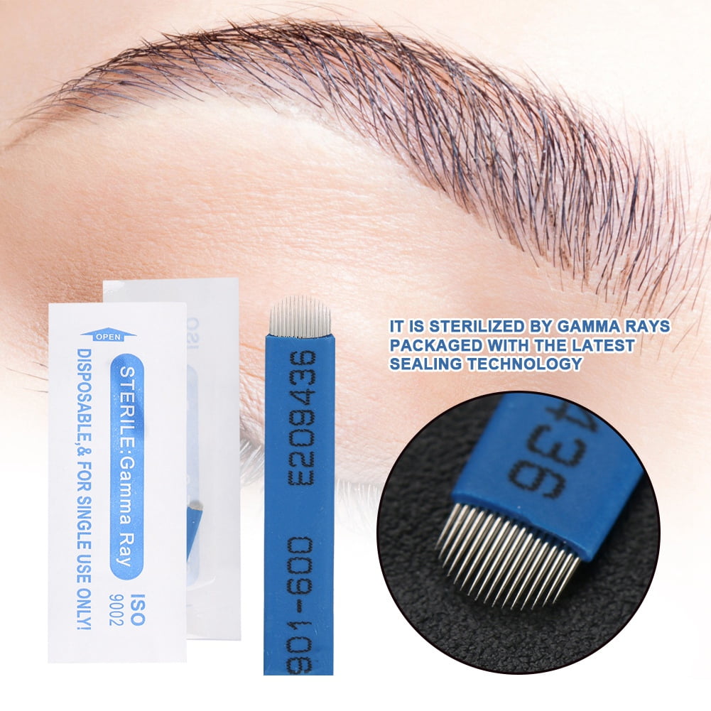 Qiilu 50pcs Disposable Microblading Blade Semipermanent Eyebrow Manual ...