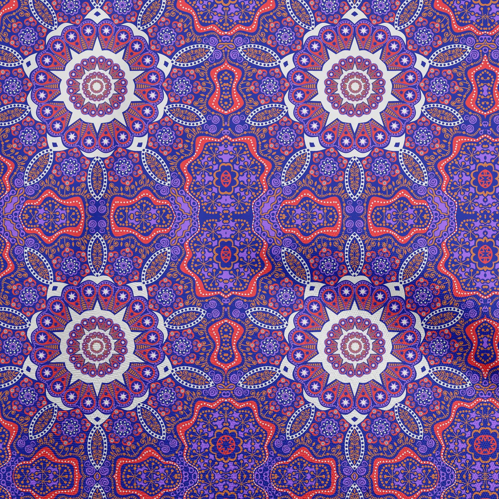 oneOone Viscose Jersey Violet Fabric Moroccan Mosaic Sewing Material ...
