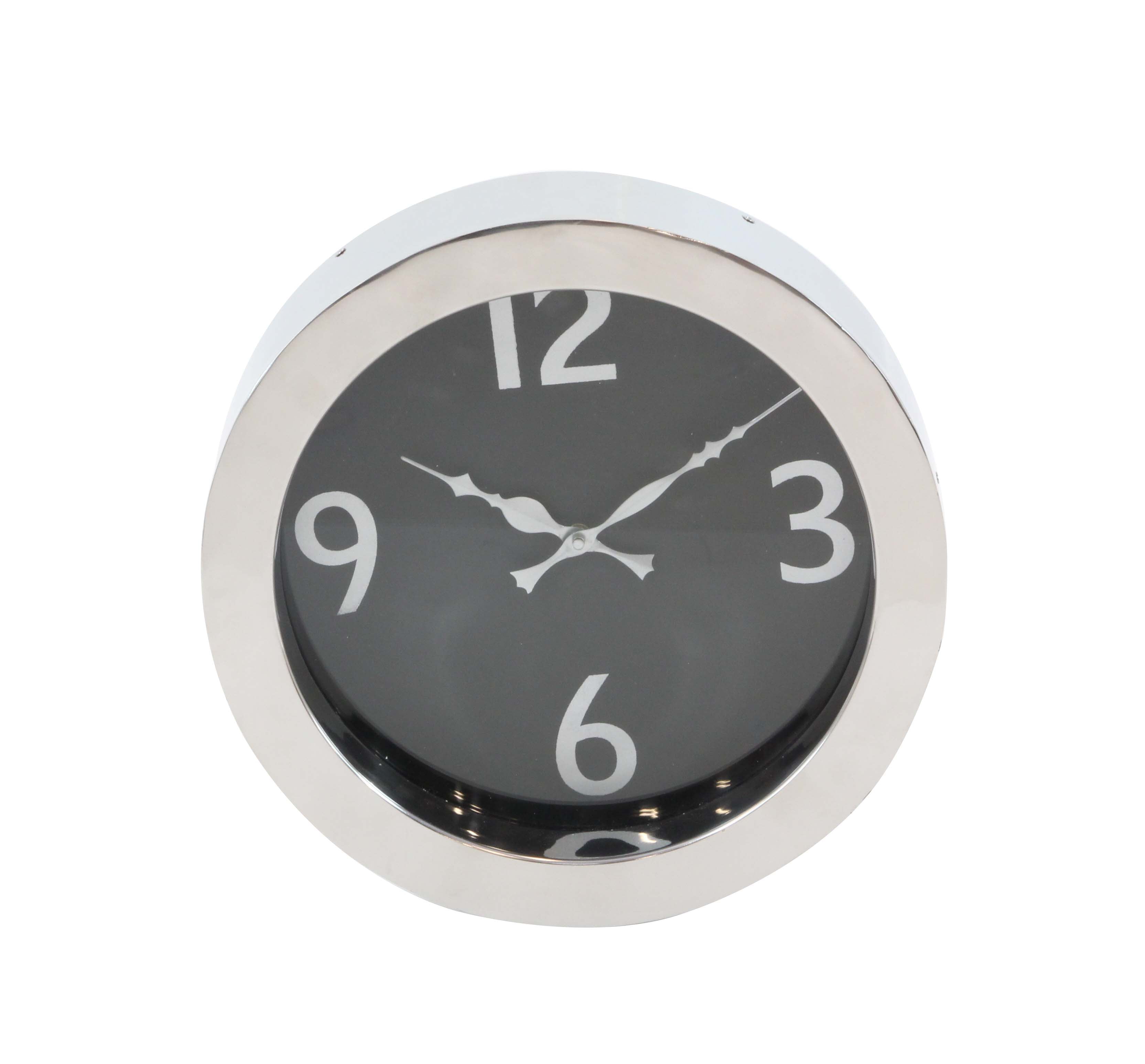 Decmode Contemporary 12 Inch Stainless Steel Round Wall Clock - Walmart.com