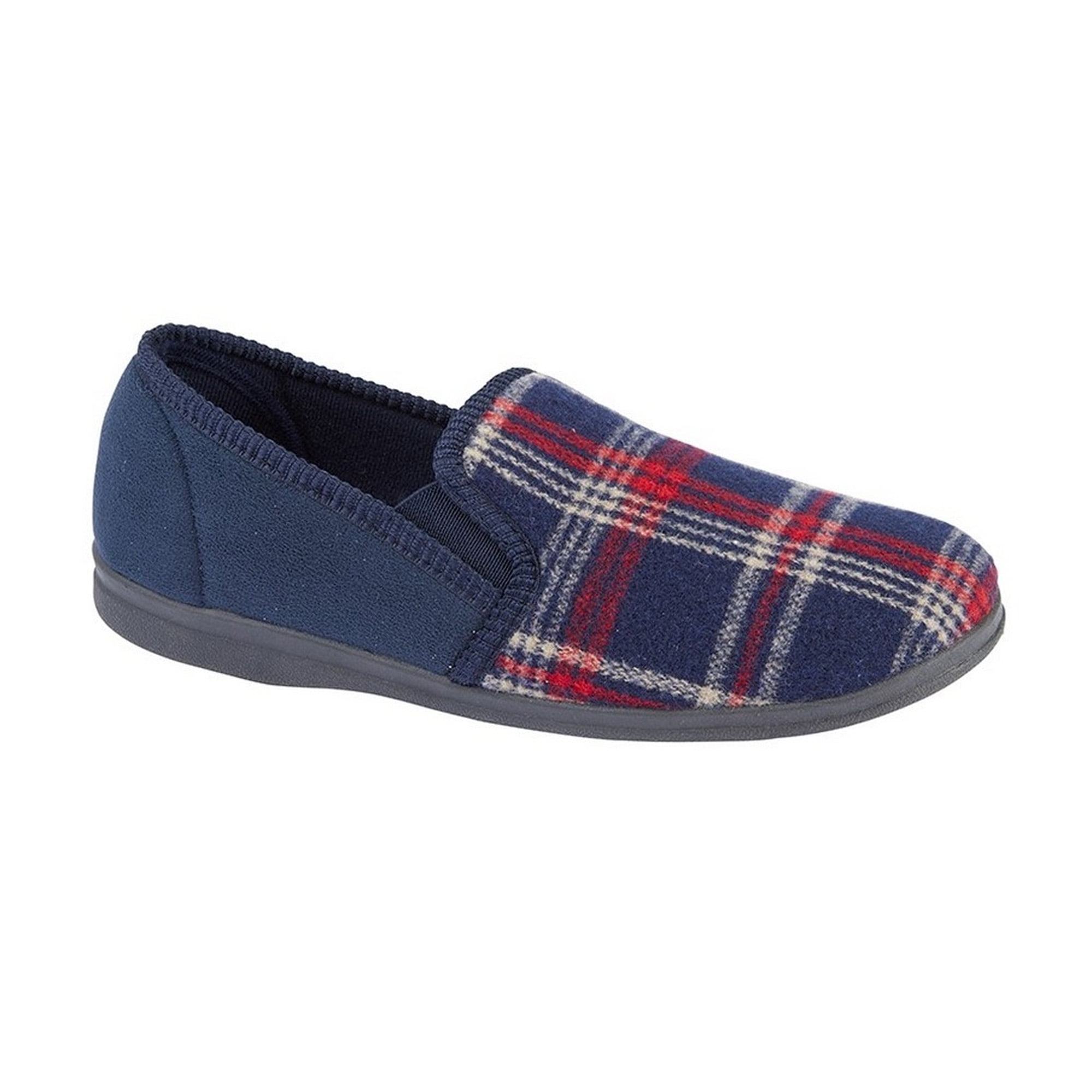 Sleepers Mens Jim Checked Velour Slippers - Walmart.com