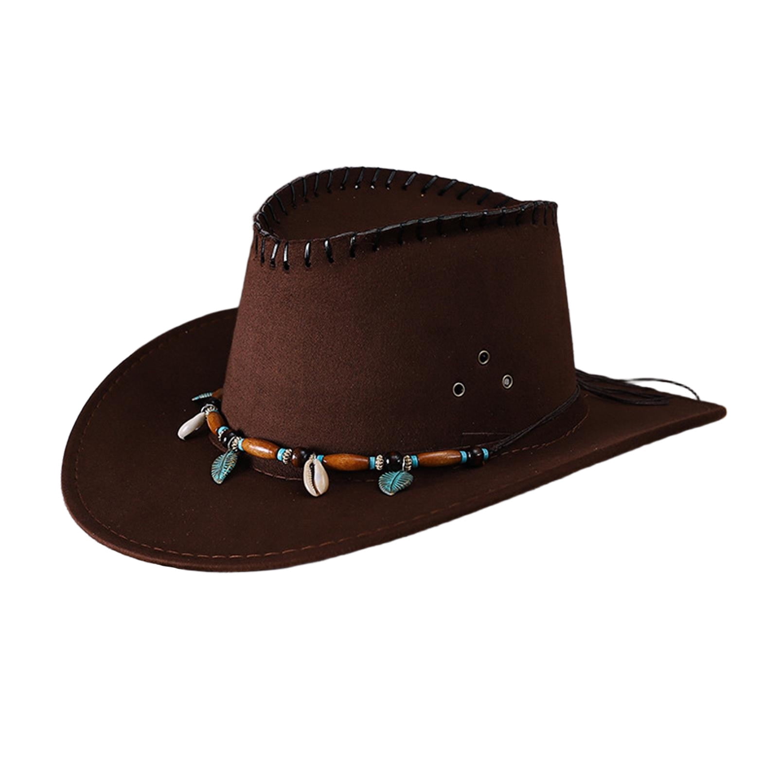 Click here for Feolixe Western Denim Curved High Hat Wool Brim Ha... prices