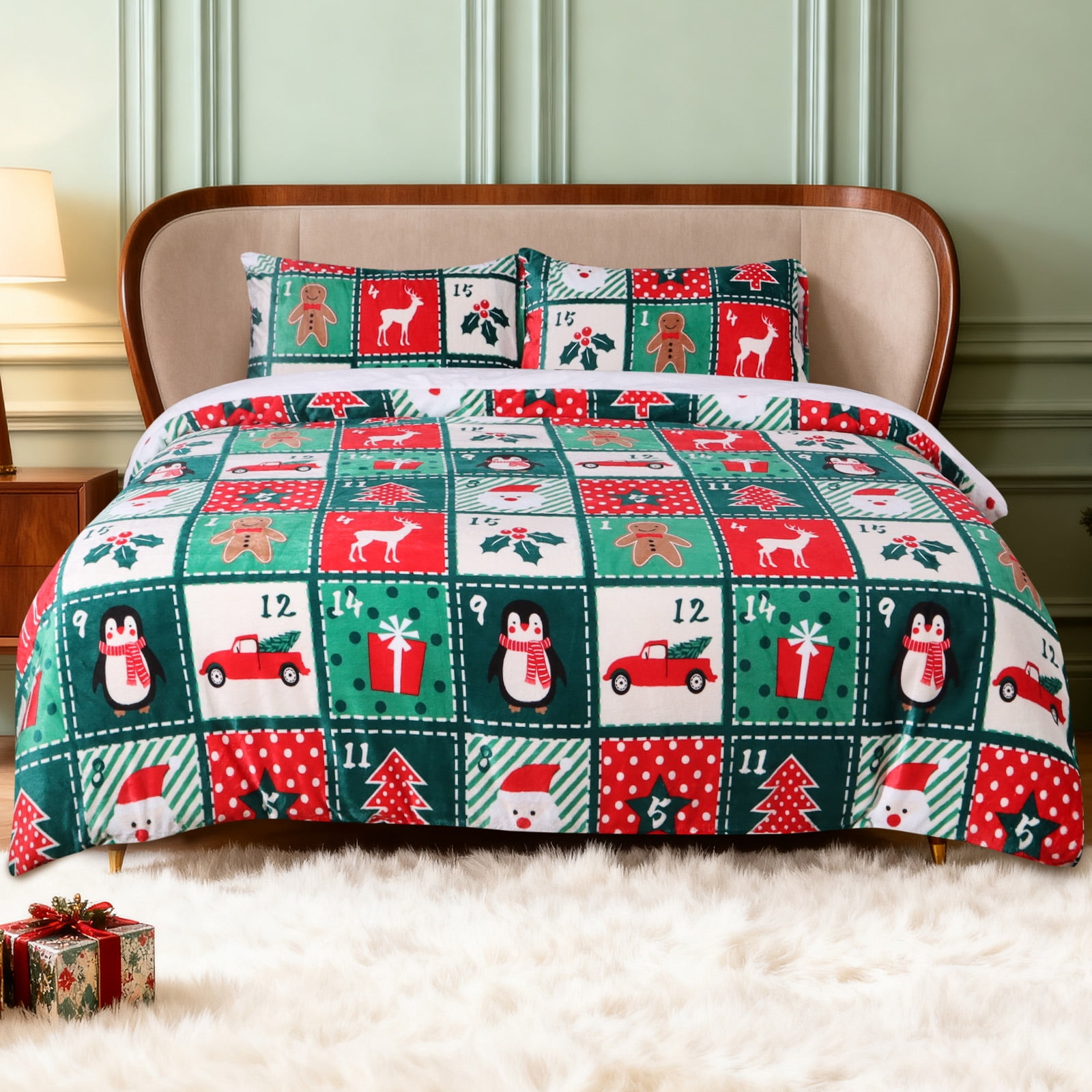 Click here for Gogreen Flannel Queen Christmas Duvet Cover Set  1... prices