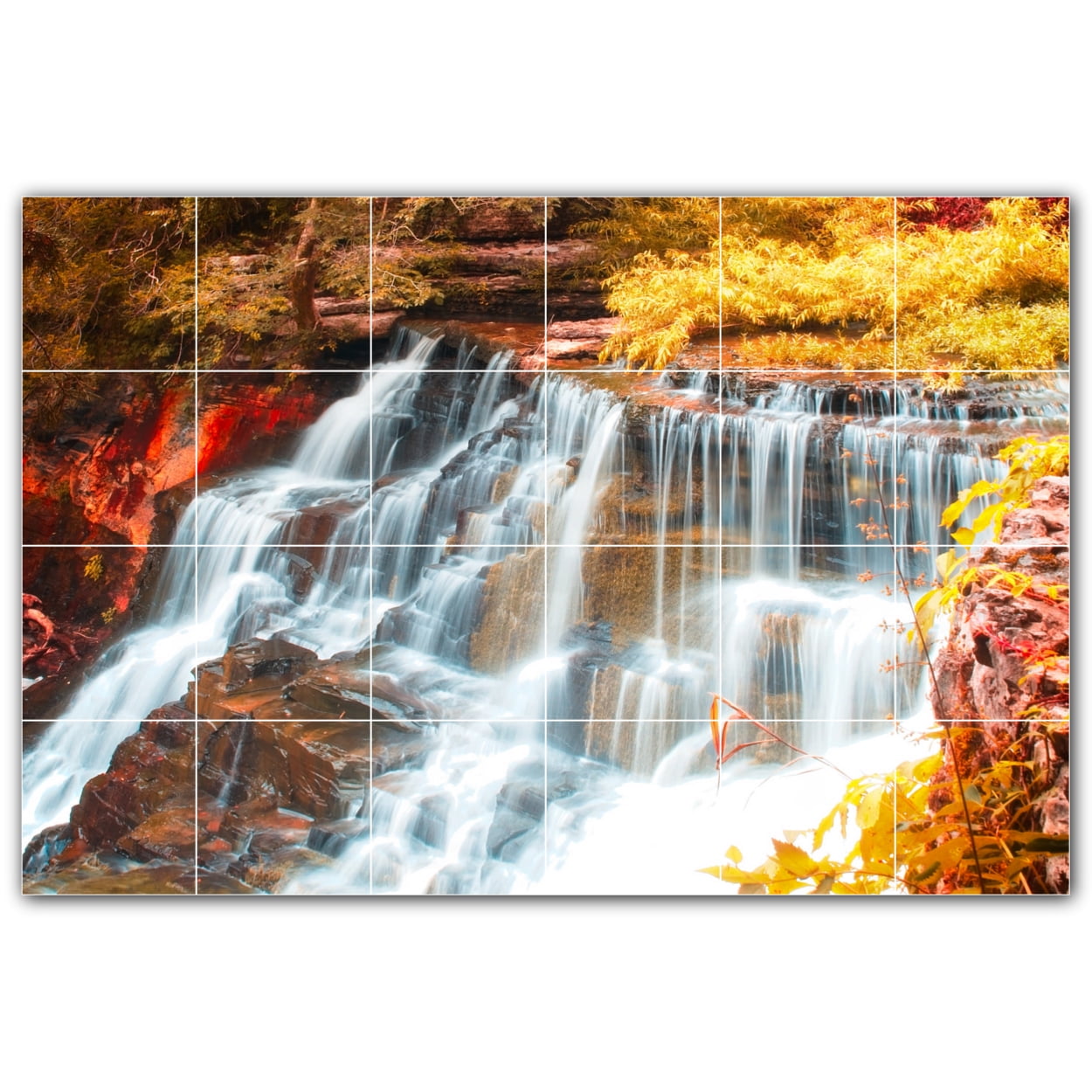 Picture-Tiles.com: Waterfalls Ceramic Tile Wall Mural WAL501124-64L. 48 ...