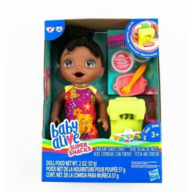 Baby alive snackin shapes baby super snacks African American - Walmart.com