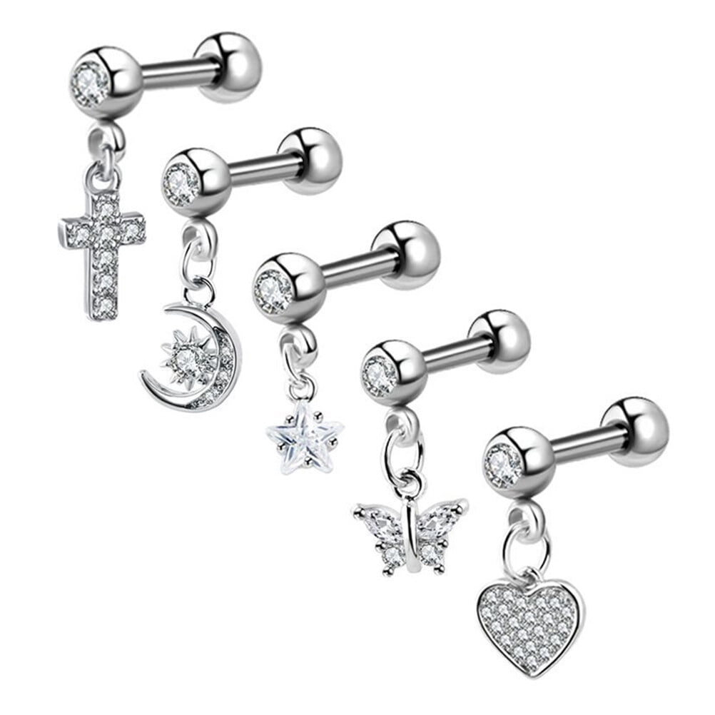 Click here for Frcolor Stud Earrings 5pcs Stainless Steel Stud Ea... prices