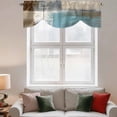 Abstract Mottled Tie Up Valance Curtains Brown Beige Vintage Oil ...