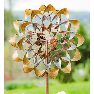 OS Home and Office Model 622253 Copper Pinwheel Wind Spinner - Walmart.com