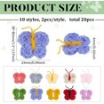 18Pcs 9 Colors Polyester Butterfly Sewing Craft Decoration Mixed Color ...