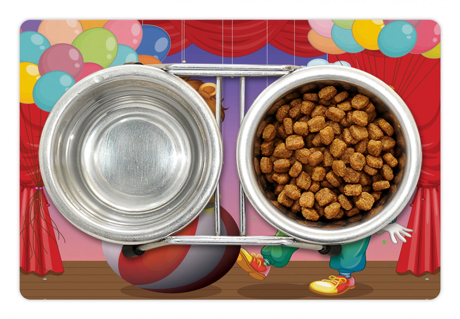 Circus Pet Mat for Food and Water, Lionnd Clownt the Circus Stage ...