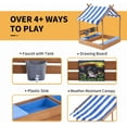 Sandbox with Lid and Cover, 49" Kids Large Wooden Sand Box with Liner ...