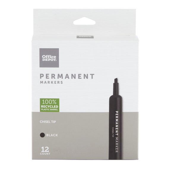 Office Depot® Brand Tank-Style Permanent Markers, Chisel Point ...